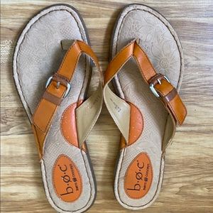 boc | Shoes | Boc Orange Leather Sandals | Poshmark